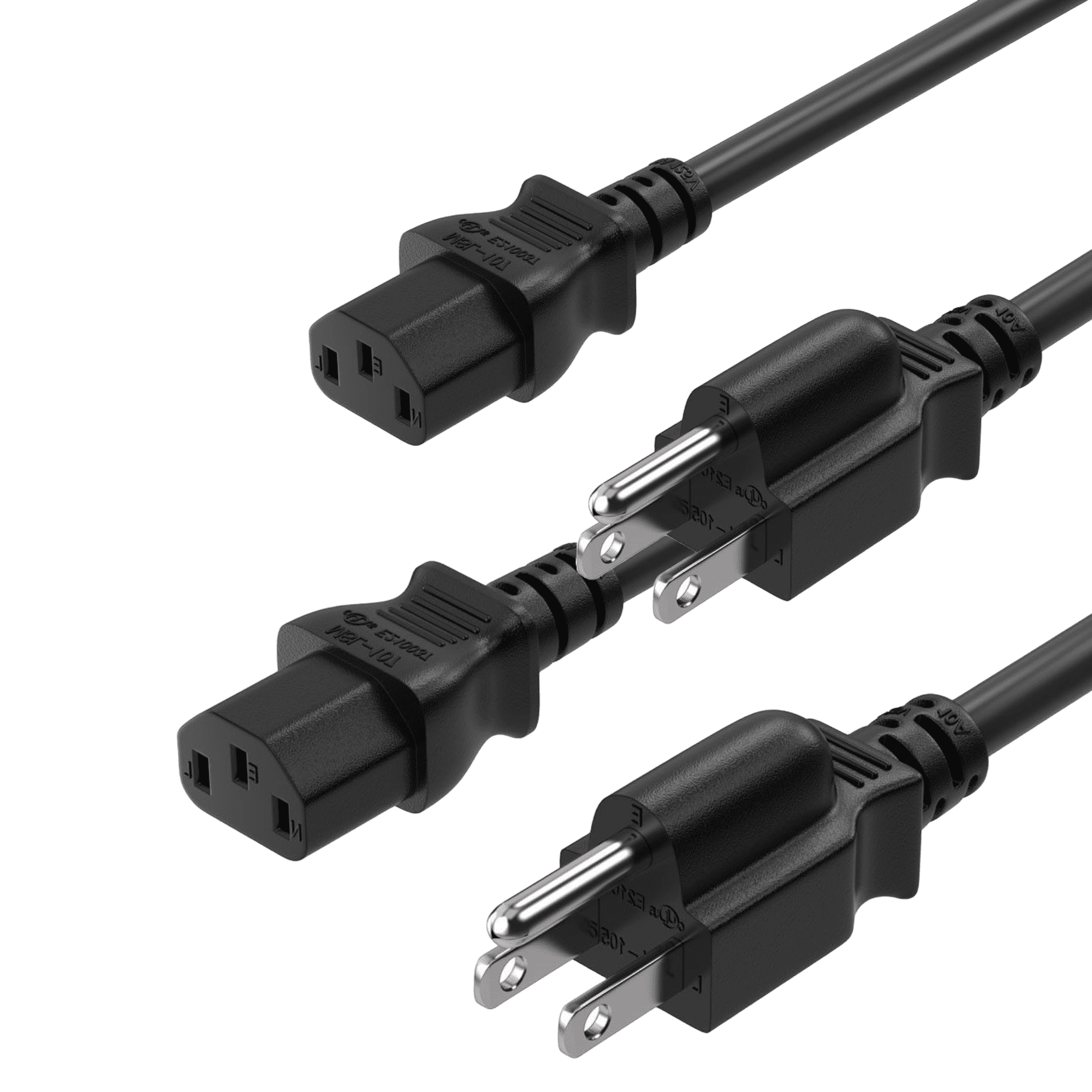 SANOXY Cables and Adapters; (2-Pack) 3ft NEMA 5-15P Male to C13 Female ...
