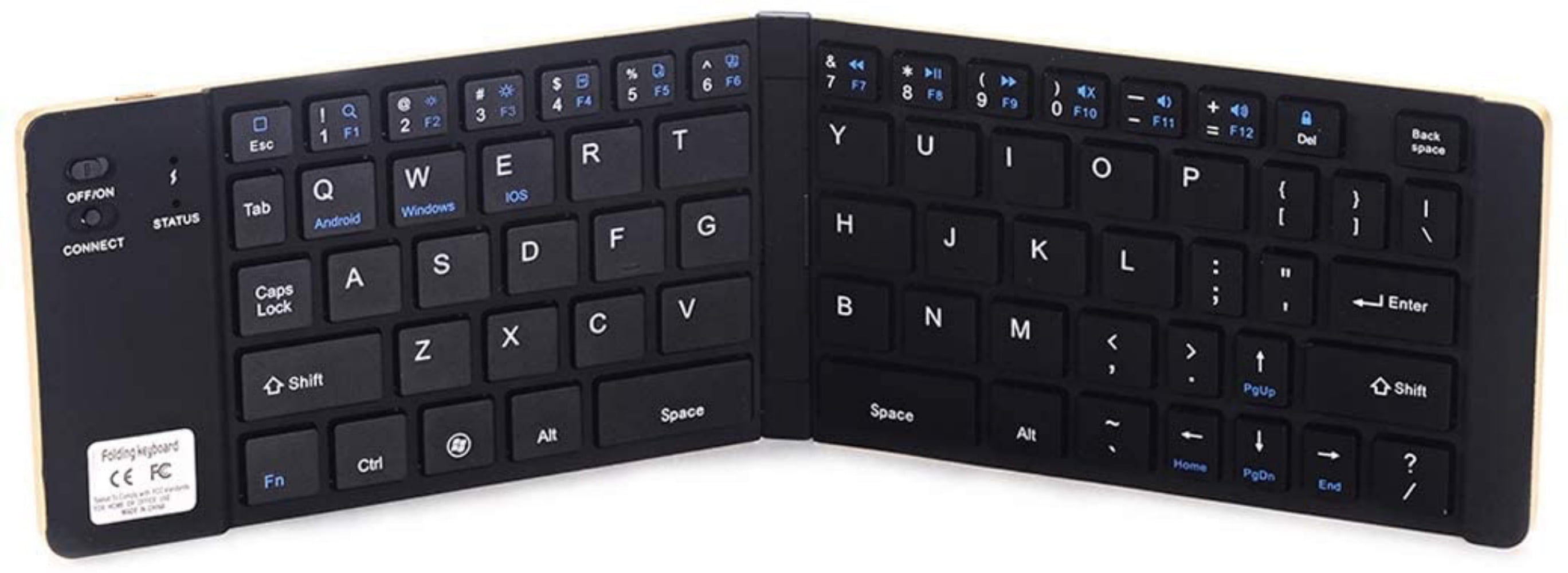 SANOXY Foldable Wireless Keyboard Ultra Slim Mini BT Folding Keyboard ...