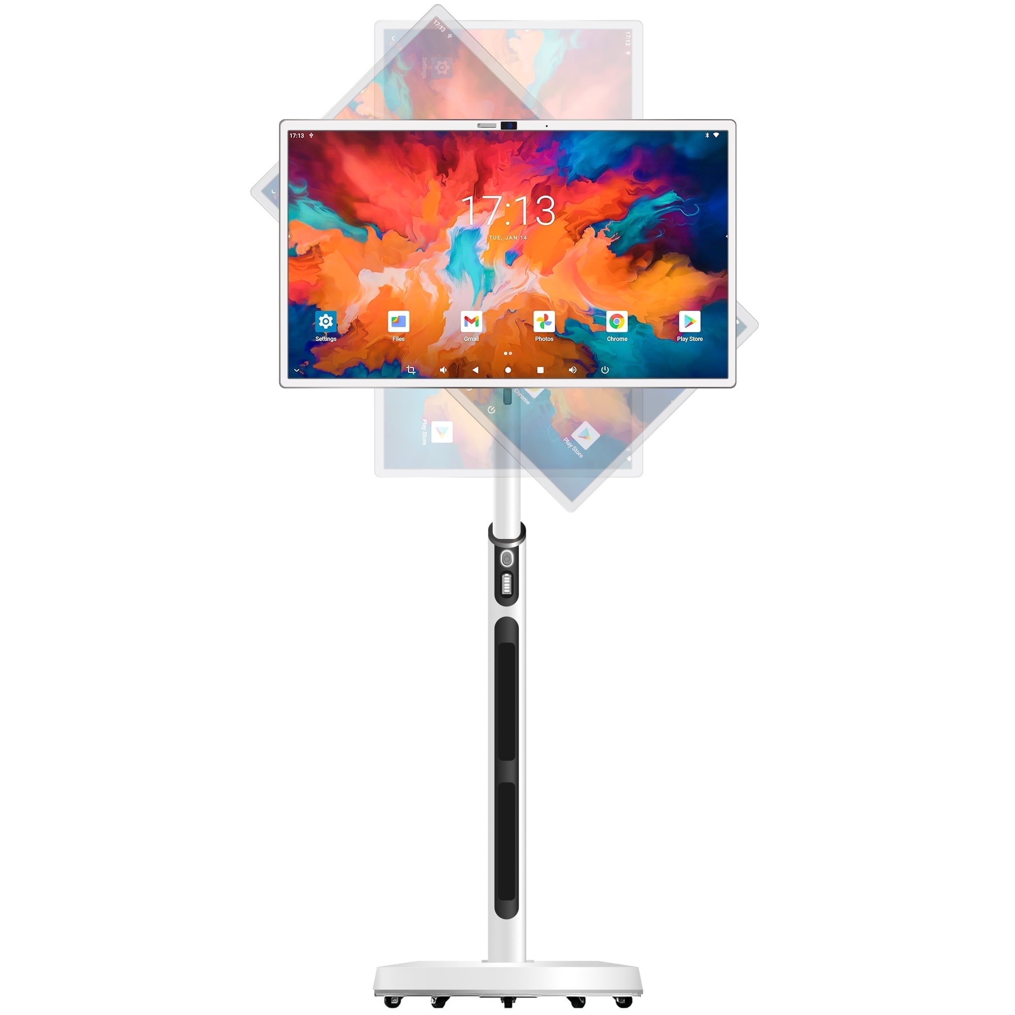 SANPTENT 32 inch Portable TV Touch Screen Monitor on Wheels, 1080P ...