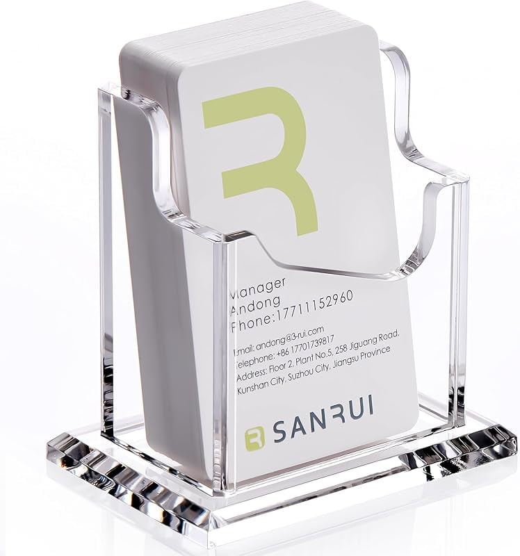 SANRUI Acrylic Business Card Holder for Desk,Vertical Business Card ...