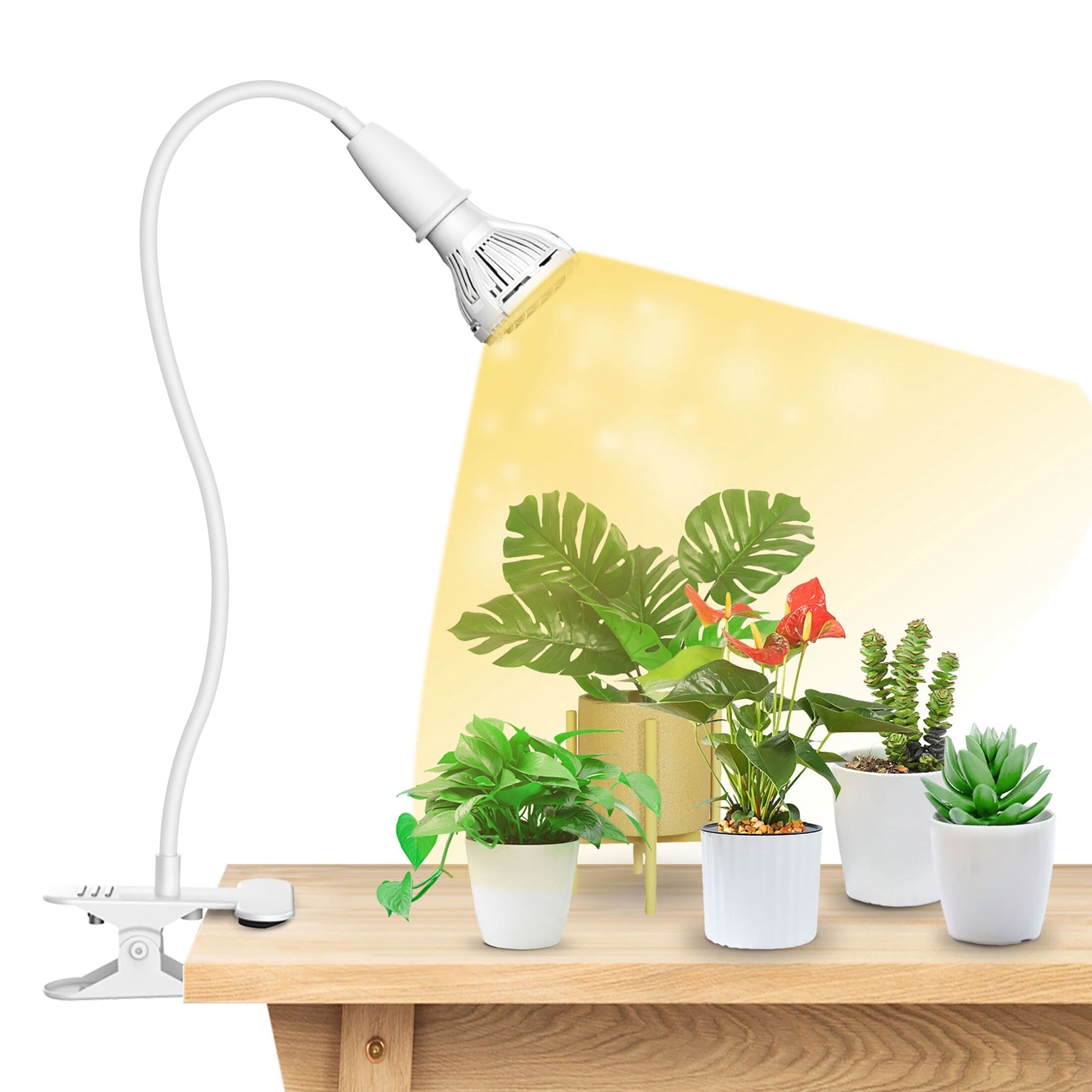 SANSI 10W LED Grow Light Bulb, Full Spectrum White Clip-on for Indoor ...