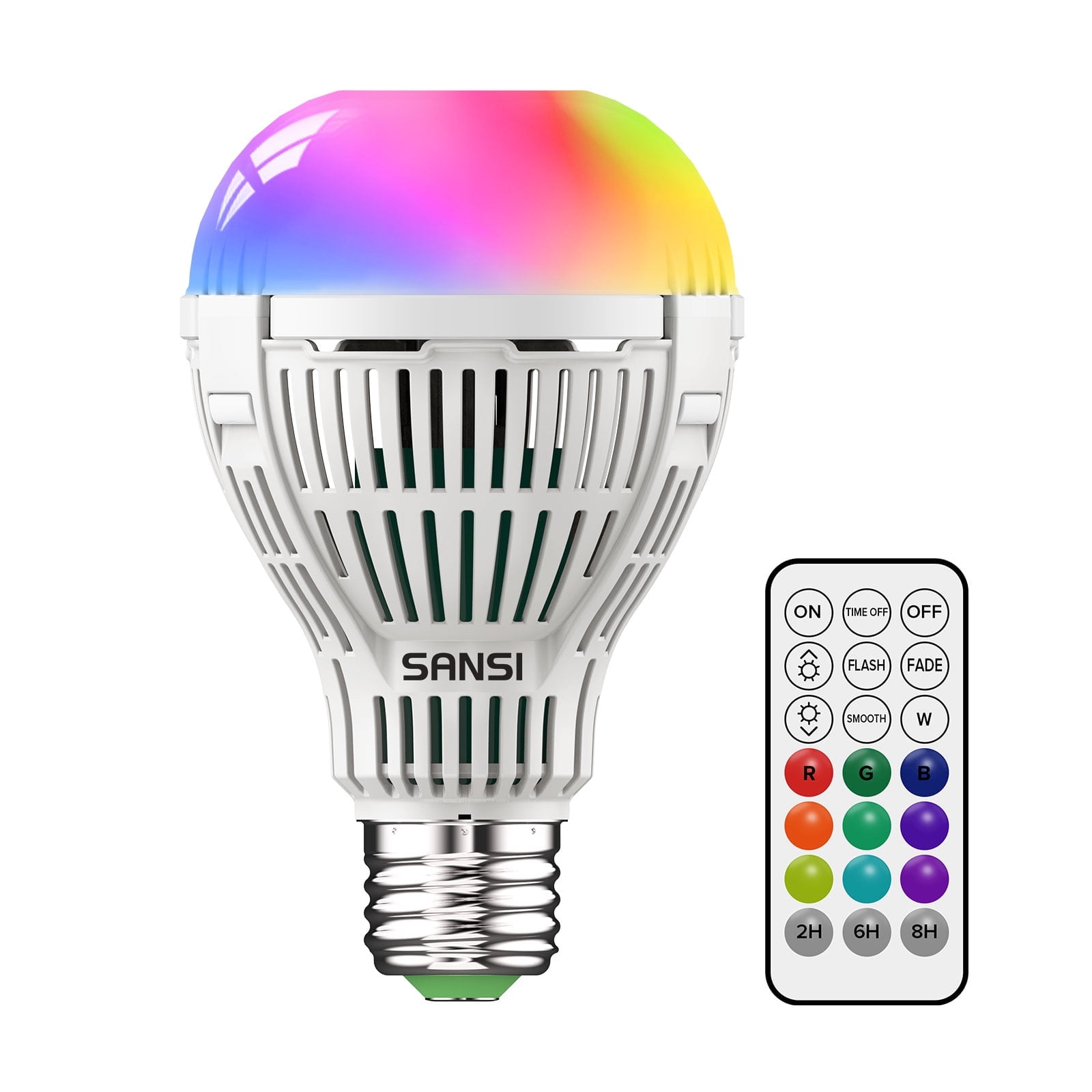 SANSI 18W RGBW LED Decorative Light Bulb, 120W Equivalent, Dimmable ...