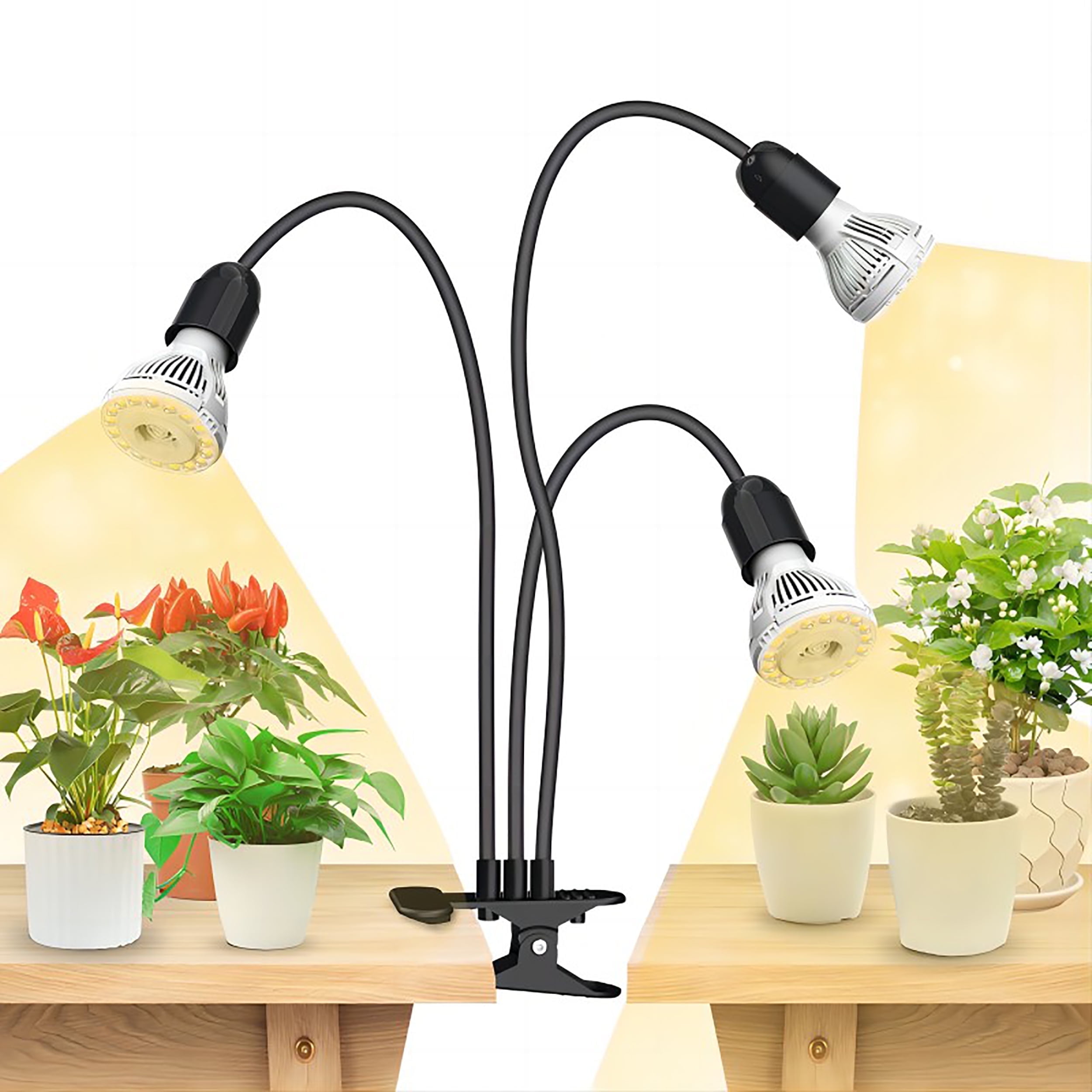 SANSI 30W LED Grow Lights for Indoor Plant, Full Spectrum Gooseneck ...