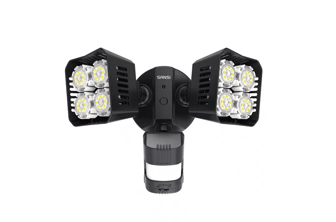 SANSI 36-Watt 3600 Lumens 180-Degree Black Motion Sensor Outdoor ...
