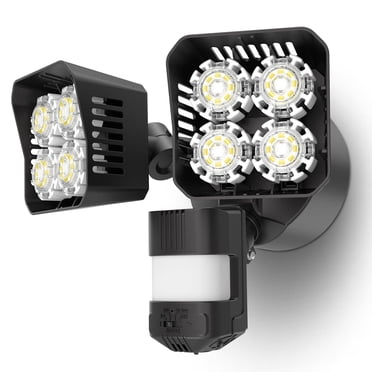 White Integrated LED Motion Sensor Dusk to Dawn Outdoor Security Flood ...