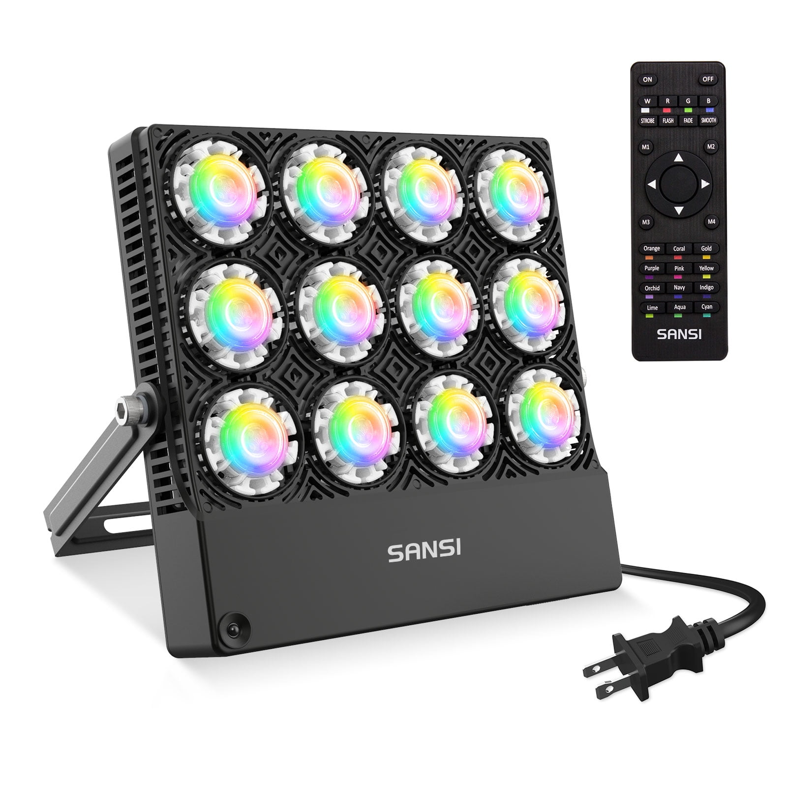 SANSI 70W LED Flood Light Outdoor, RGB Color Changing Exterior Light ...