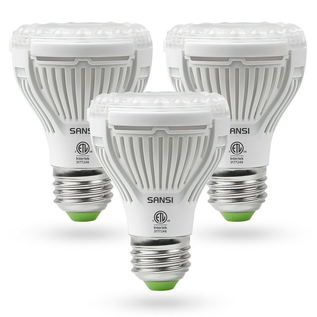 SANSI 10W Indoor Growth LED Light Bulbs, Full Spectrum Plant Lamp, E26 ...