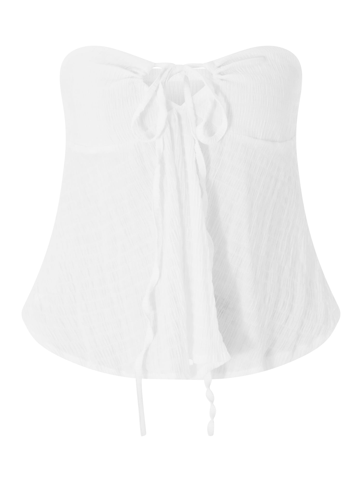 SANSIWU Womens Strapless Smocked Tube Top Bandeau Tank Sleeveless ...
