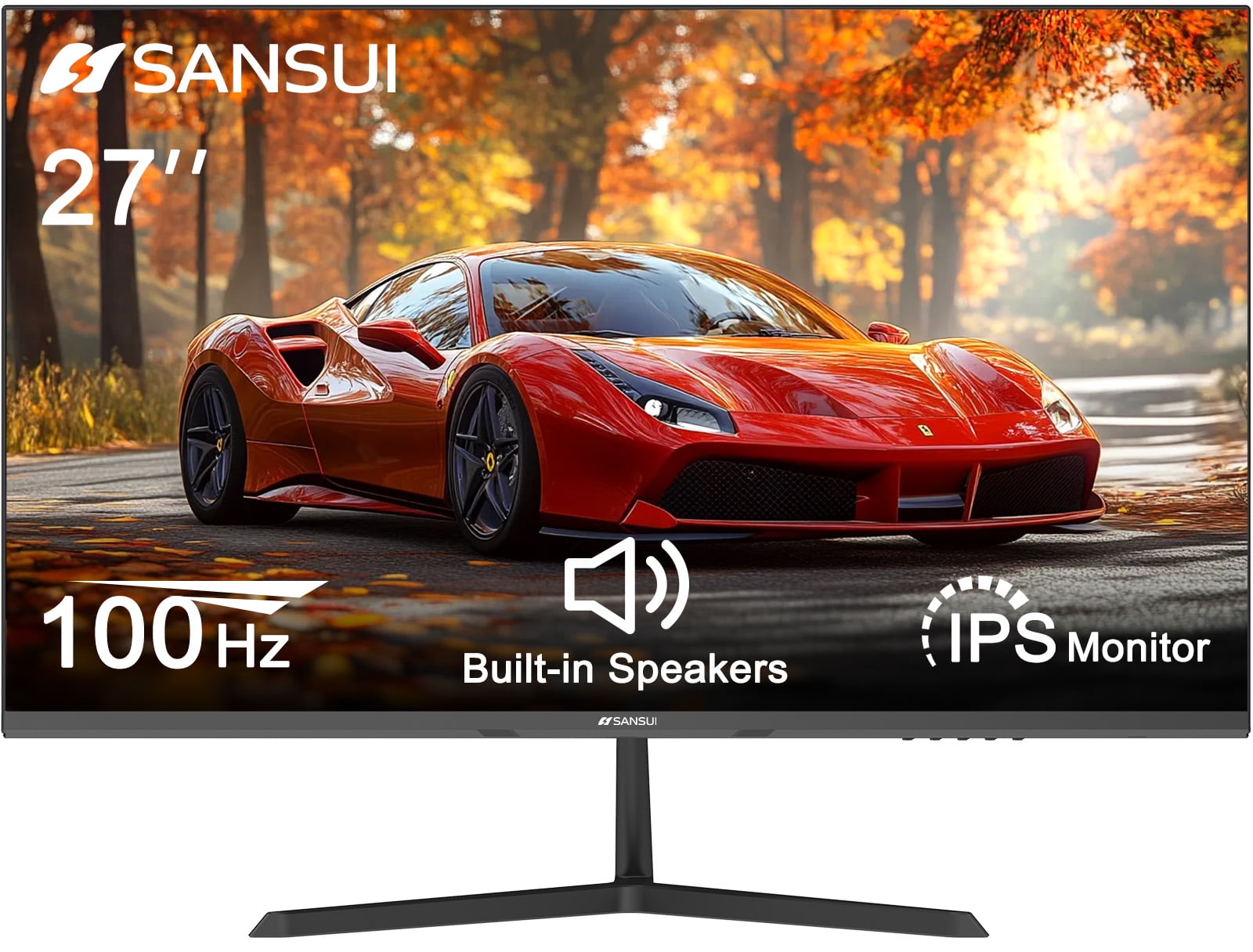 SANSUI 27 Inch Monitor, IPS 100Hz Computer Monitor, FHD Build-in ...