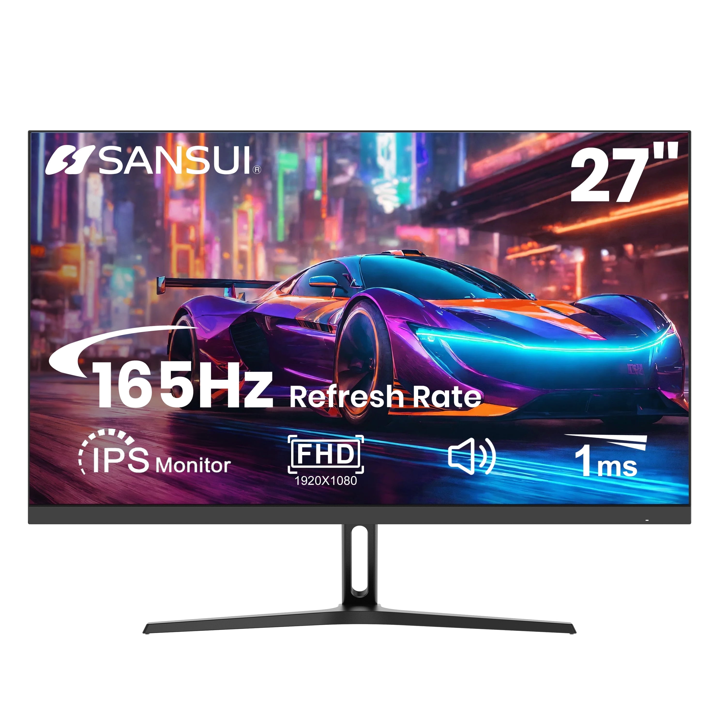 SANSUI 27 inch PC Gaming Monitor 165Hz 1ms - FHD 1080P Built-in ...