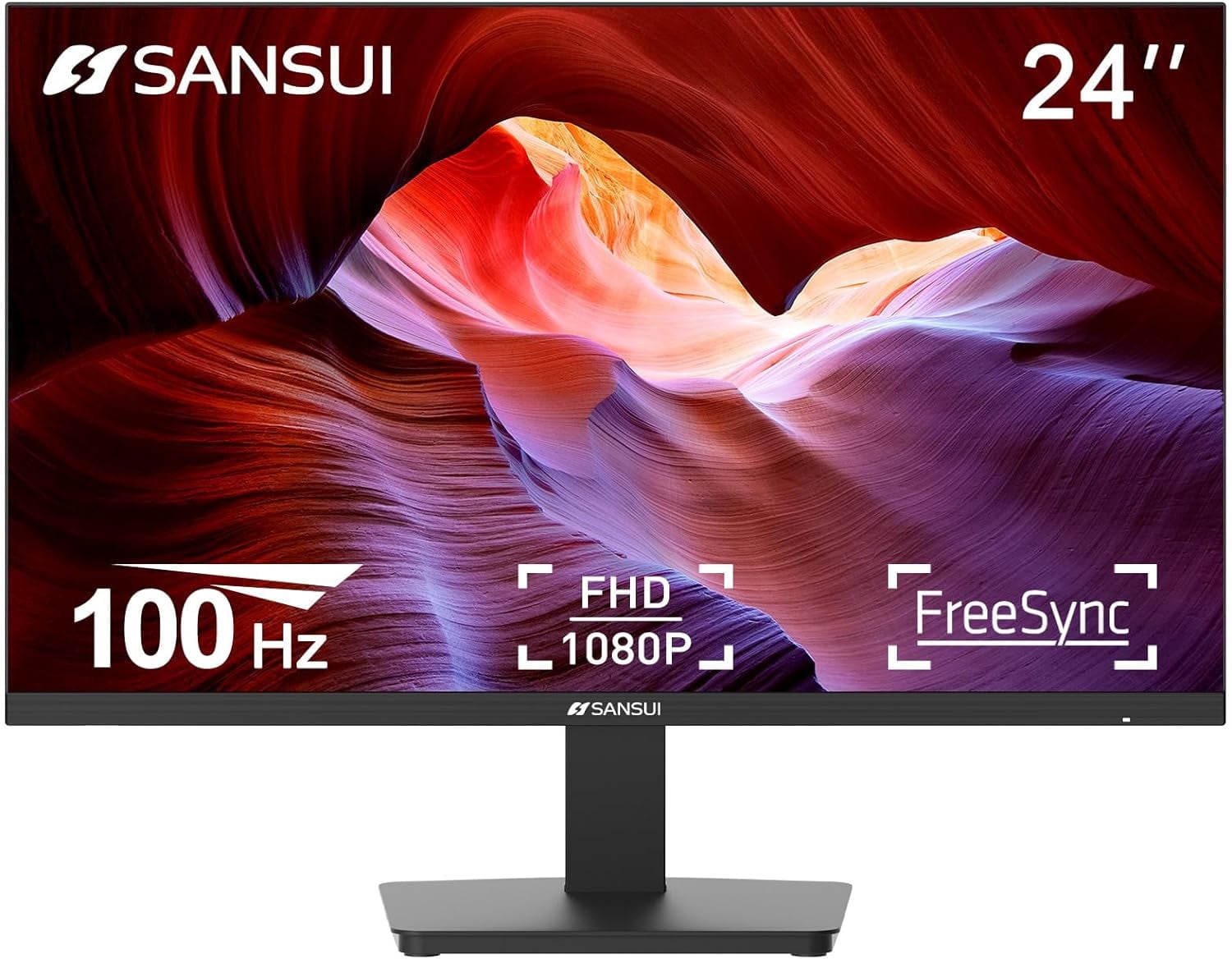 SANSUI Monitor 24 Inch 100Hz Computer Monitor, FHD 1080P HDR Adaptive ...