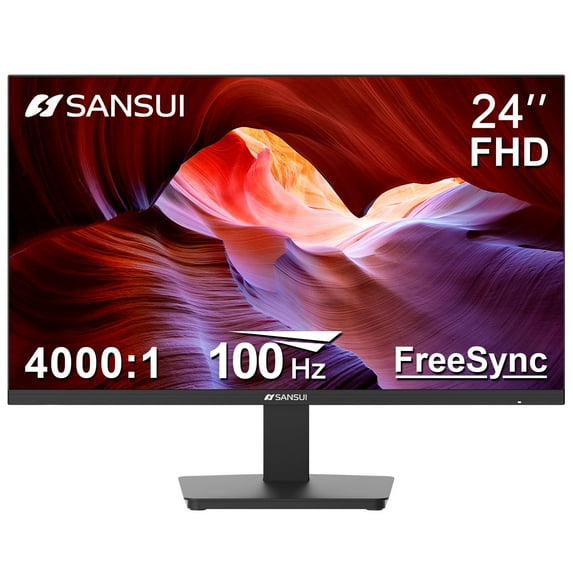 SANSUI Monitor 24 Inch 100Hz PC Monitor, HDMI VGA Ports VESA Mount, FHD ...