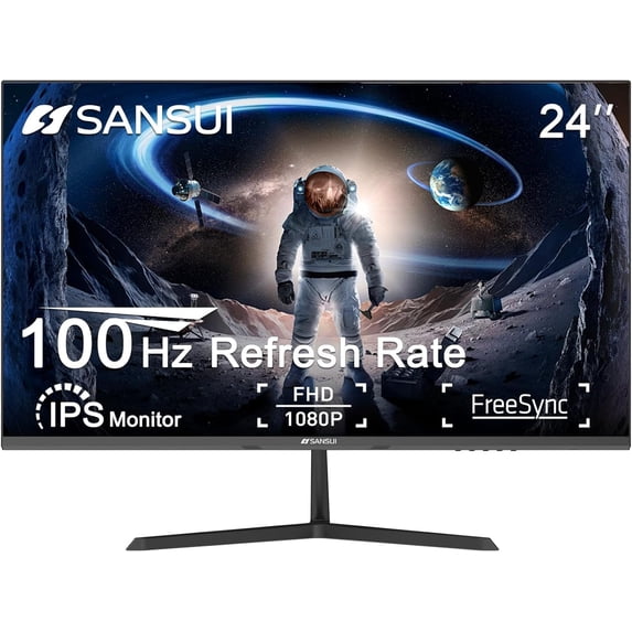 SANSUI Monitor 24 inch 100Hz IPS Computer Monitor HDMI VGA HDR Tilt ...