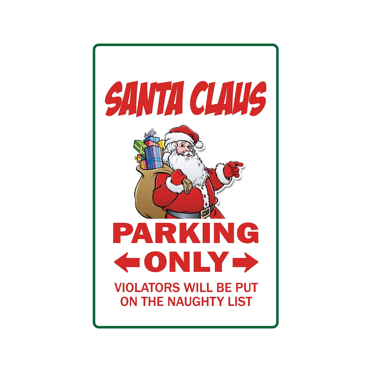 SANTA CLAUS Parking Aluminum Sign christmas xmas x-mas holiday sleigh ...