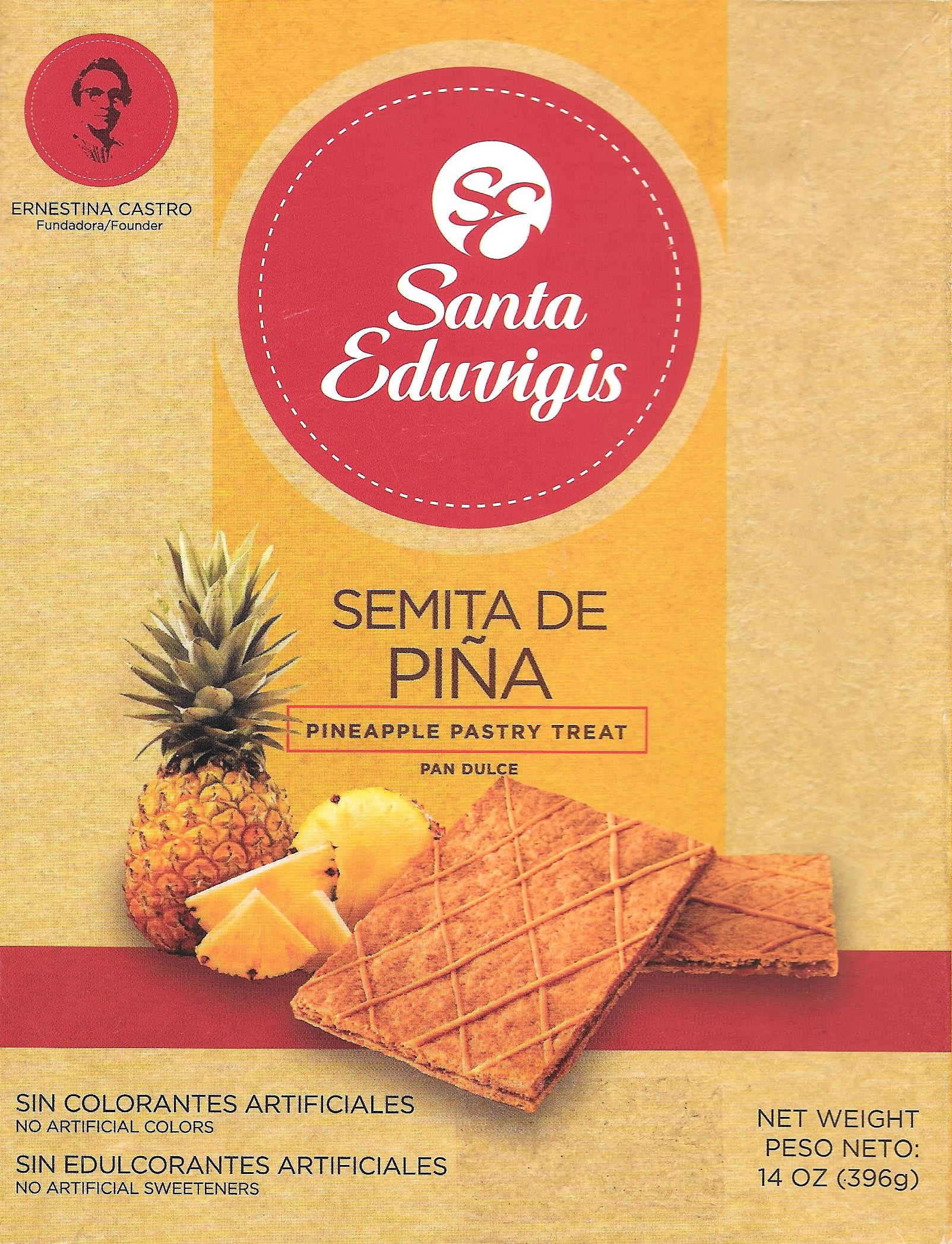 SANTA EDUVIGIS Pineapple Pastry Treat, Salvadoran Semita Pan Dulce, 14 ...