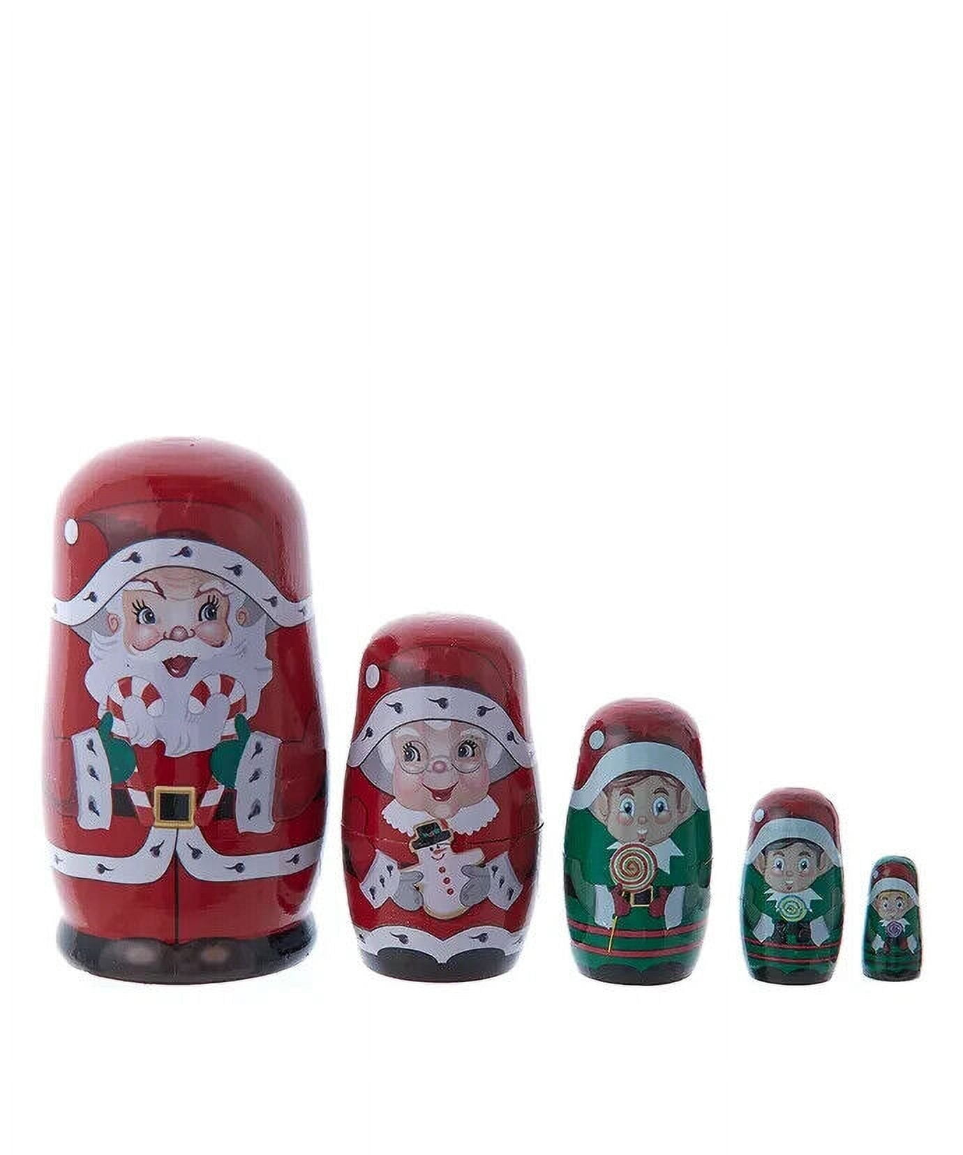 SANTA & MRS. CLAUS NESTING DOLL Christmas Decoration 5-Piece Set, by ...