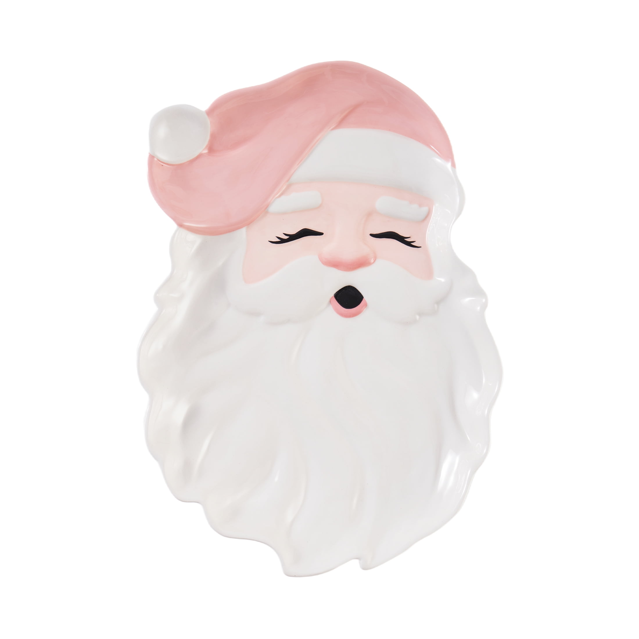 Pink Santa Ceramic Serving Tray, by Holiday Time - Walmart.com