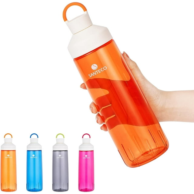 SANTECO Water Bottles, Reusable Wide Mouth Sports Bottle, Easy to Clean BPA Free Tritan, Double ...