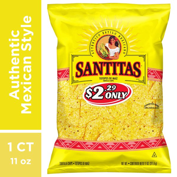 SANTITAS Tortilla Triangles Tortilla Chips 11 oz (Pack of 6) - Walmart.com