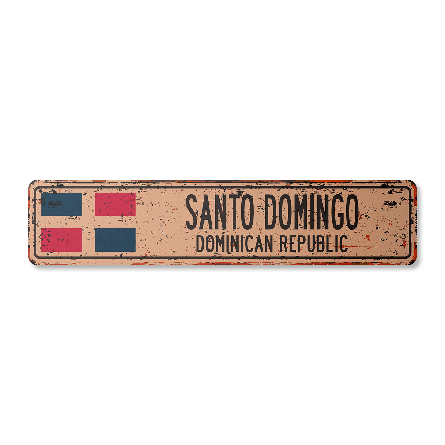 SANTO DOMINGO DOMINICAN REPUBLIC Vintage Aluminum Street Sign Dominican ...