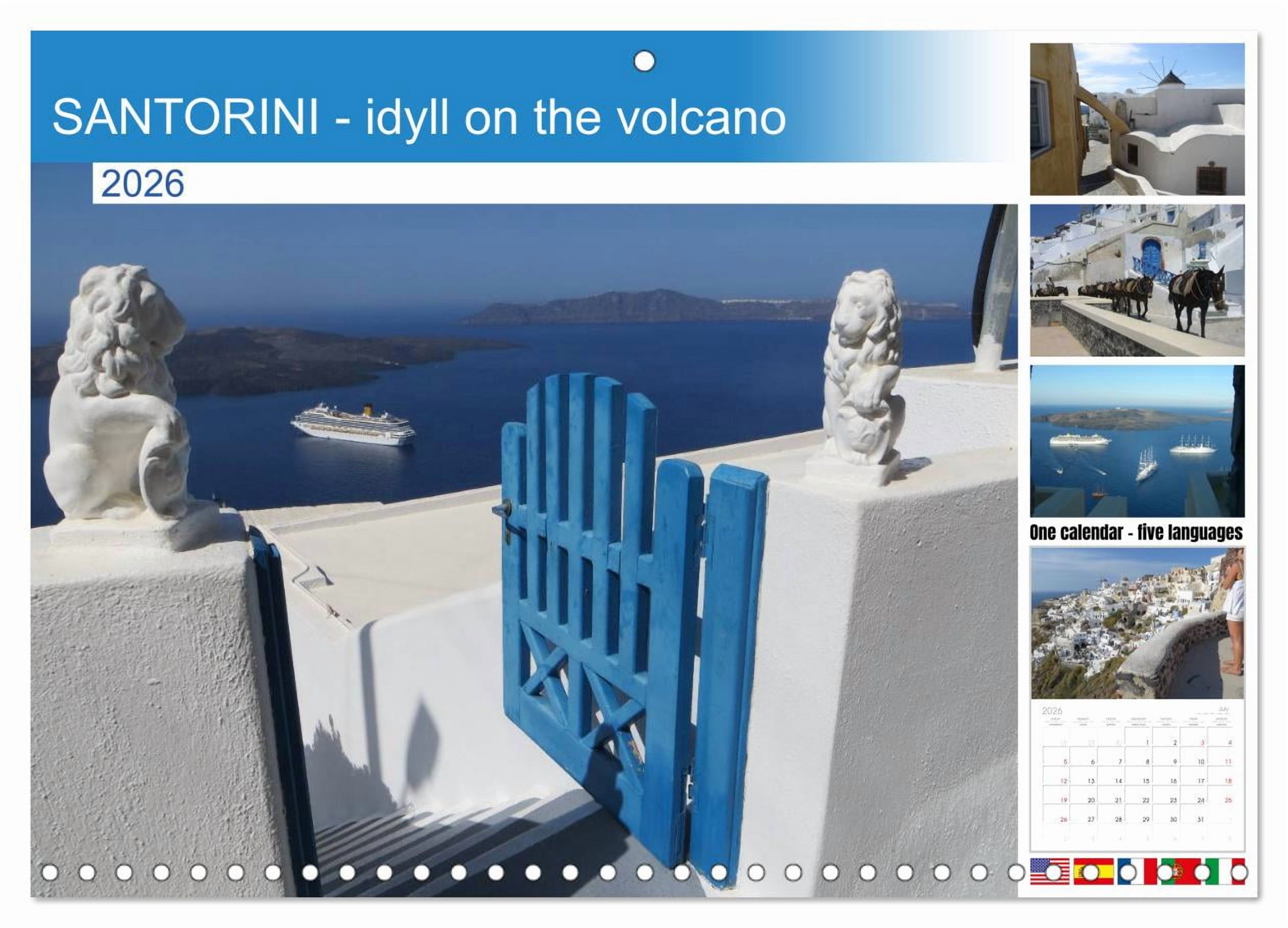 SANTORINI - idyll on the volcano (Monthly Wall Calendar 2026 11.7 x 16. ...