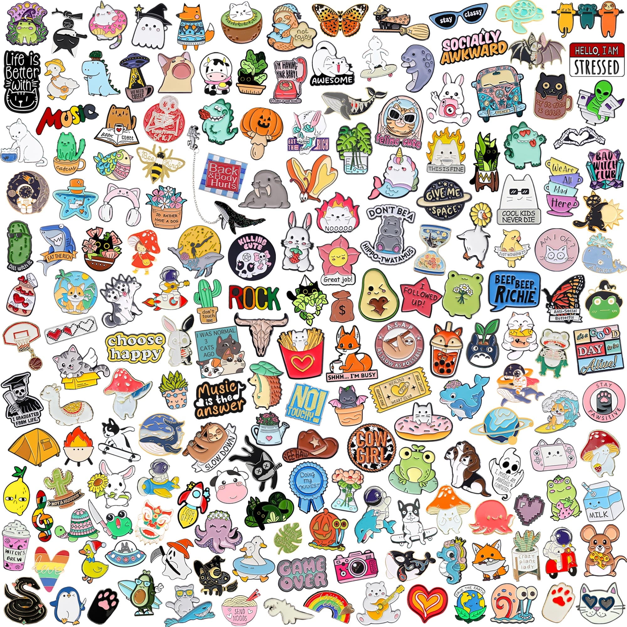 SANYANO 20/40/50 Pcs Enamel Pins Bulk for Backpacks, Cute Brooch Lapel ...