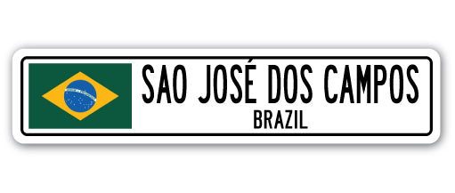 SAO JOSO DOS CAMPOS BRAZIL Street Sign Brazilian flag city country road ...