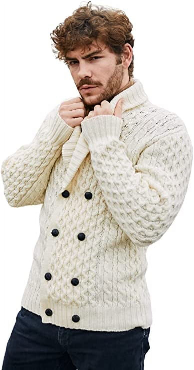 Customer reviews for SAOL 100% Merino Wool Double Breasted Shawl Irish ...