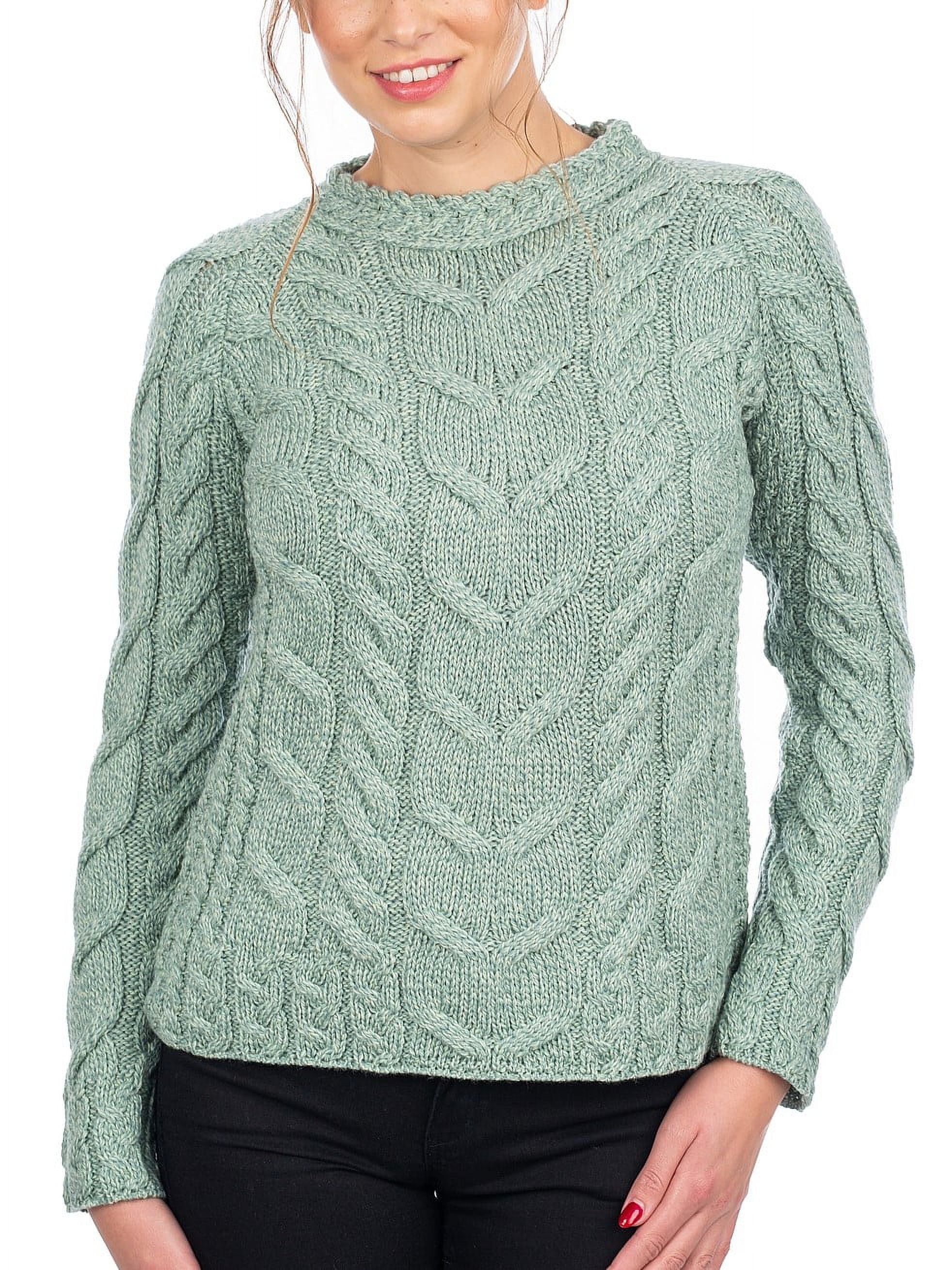 SAOL Aran Sweater Made in Ireland 100% Premium Merino Wool for Women ...