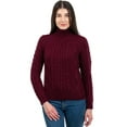 SAOL Aran Women's Irish Sweater 100% Merino Wool Fisherman Cable Knit ...