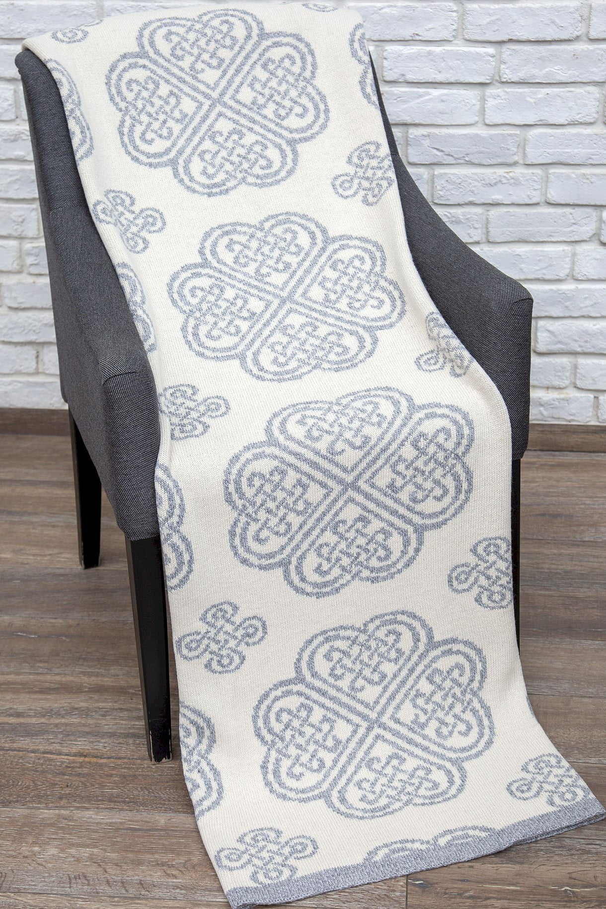 SAOL Irish Traditional Celtic Knot Wool Throw Blanket for Bed Couch ...