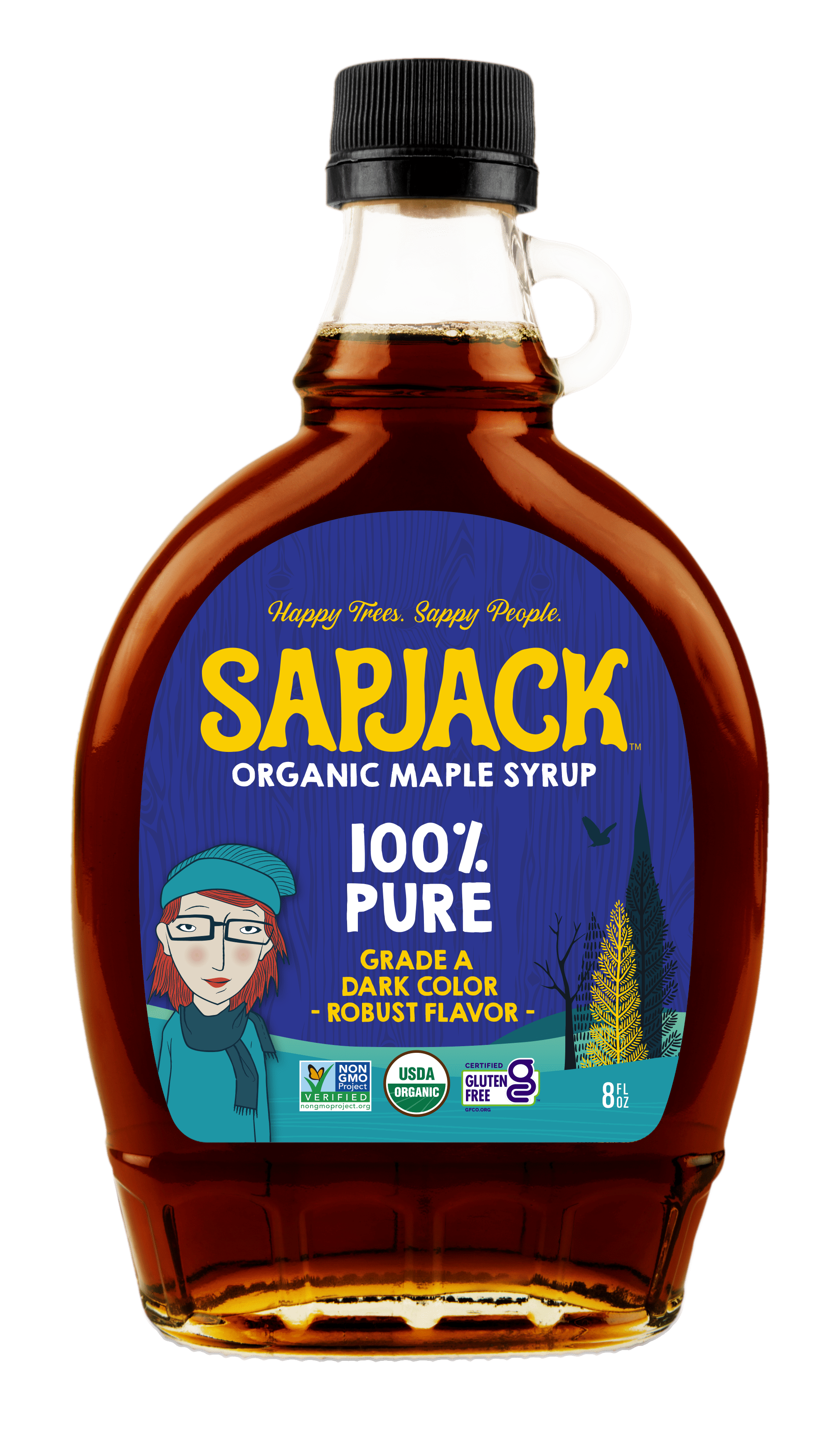 SAPJACK Vermont Grade A Dark Robust Maple Syrup, 8oz, 100% Pure ...