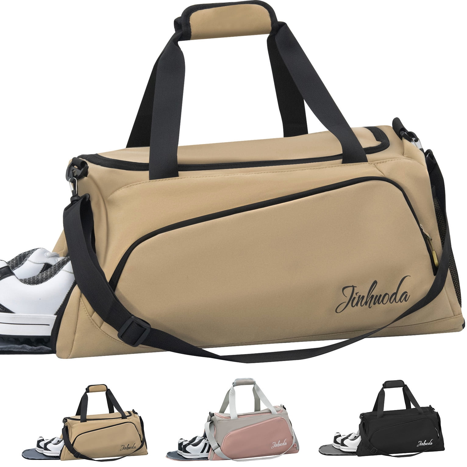 SAPLIZE Travel Duffle Bag with Independent Shoe Compartment and Wet/Dry ...