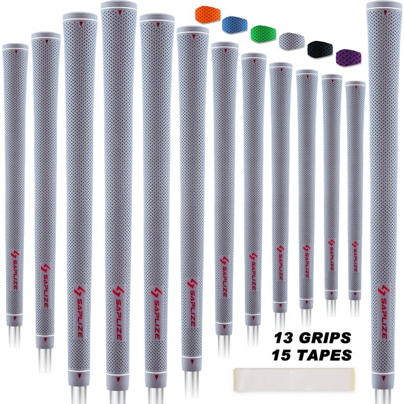 SAPLIZE Golf Grips 13 Pack Midsize Including FREE 15 Tapes, Rubber Golf ...