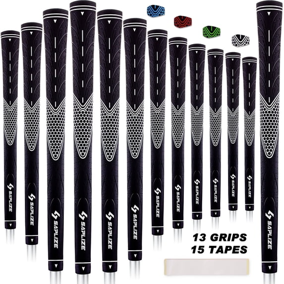 SAPLIZE Golf Club Grips, Rubber Material, Standard Size, Anti-Slip, 13 ...