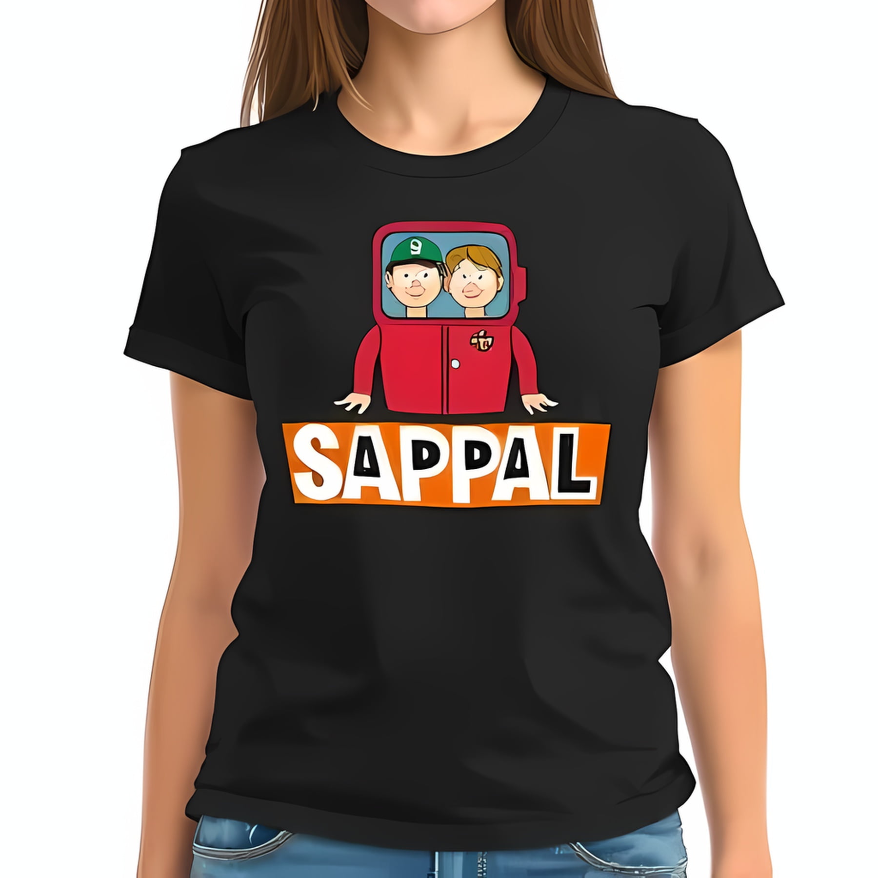 SAPPAL Cartoon Graphic T-Shirt for Women - Fun Capsule Design on Soft ...