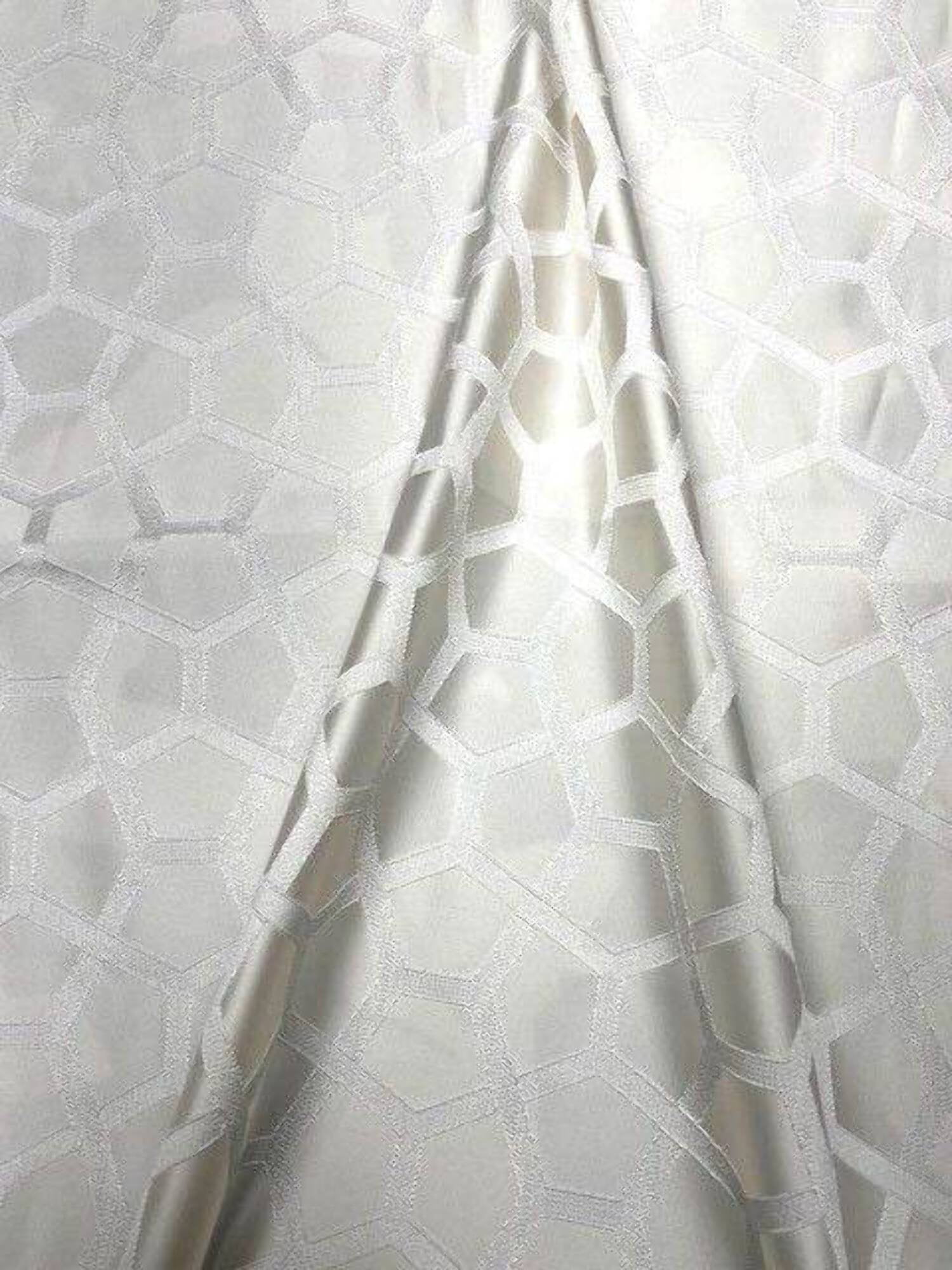 SAPPHIRE Jacquard Fabric, 118 Inch. in Width, White / Sample 3x3 Inch ...