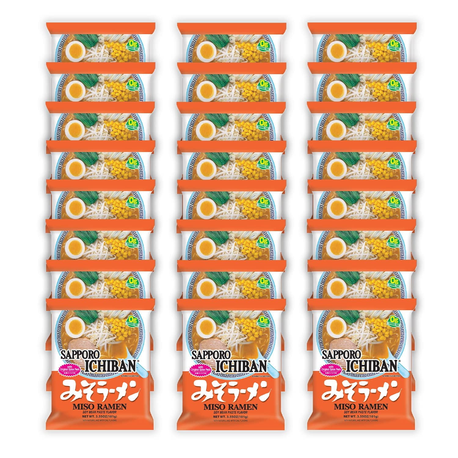 [SAPPORO ICHIBAN] Miso Flavor Ramen Noodles, No. 1 Tasting Japanese Instant Noodles (3.5 Oz. x ...