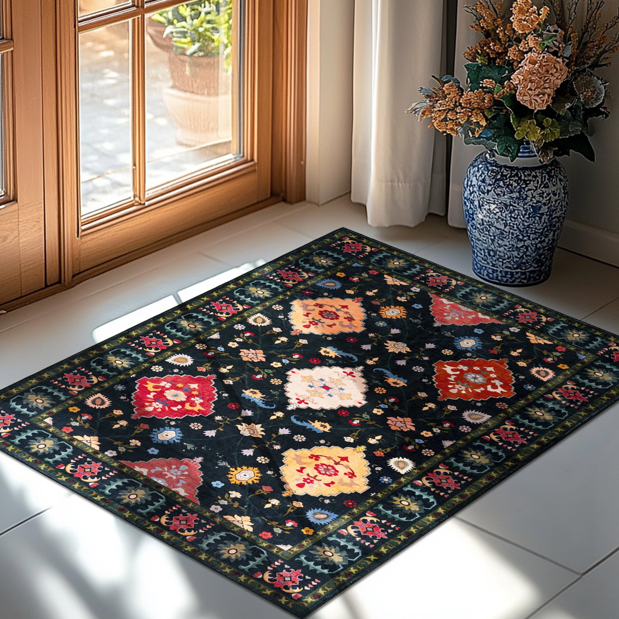 SARAG 3'x5' Small Area Rugs, Vintage Distressed Entryway Carpet ...