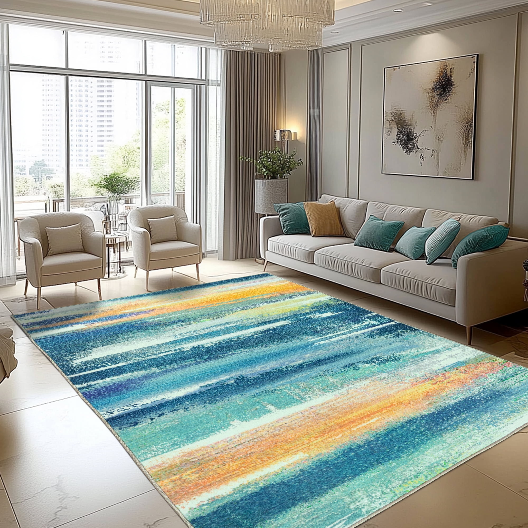 SARAG 6'x9' Area Rugs for Living Room, Soft Non Slip Area Rugs, Indoor ...