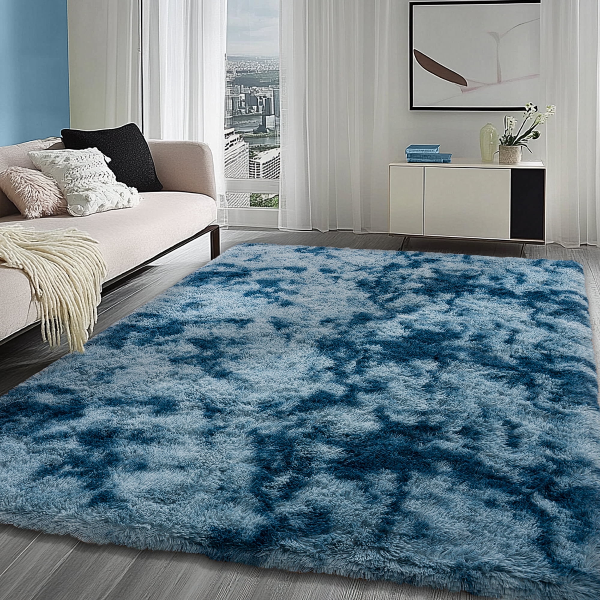 SARAG 6x9 Fluffy Area Rug,Soft Plush Non-Slip Carpet for Living Room ...