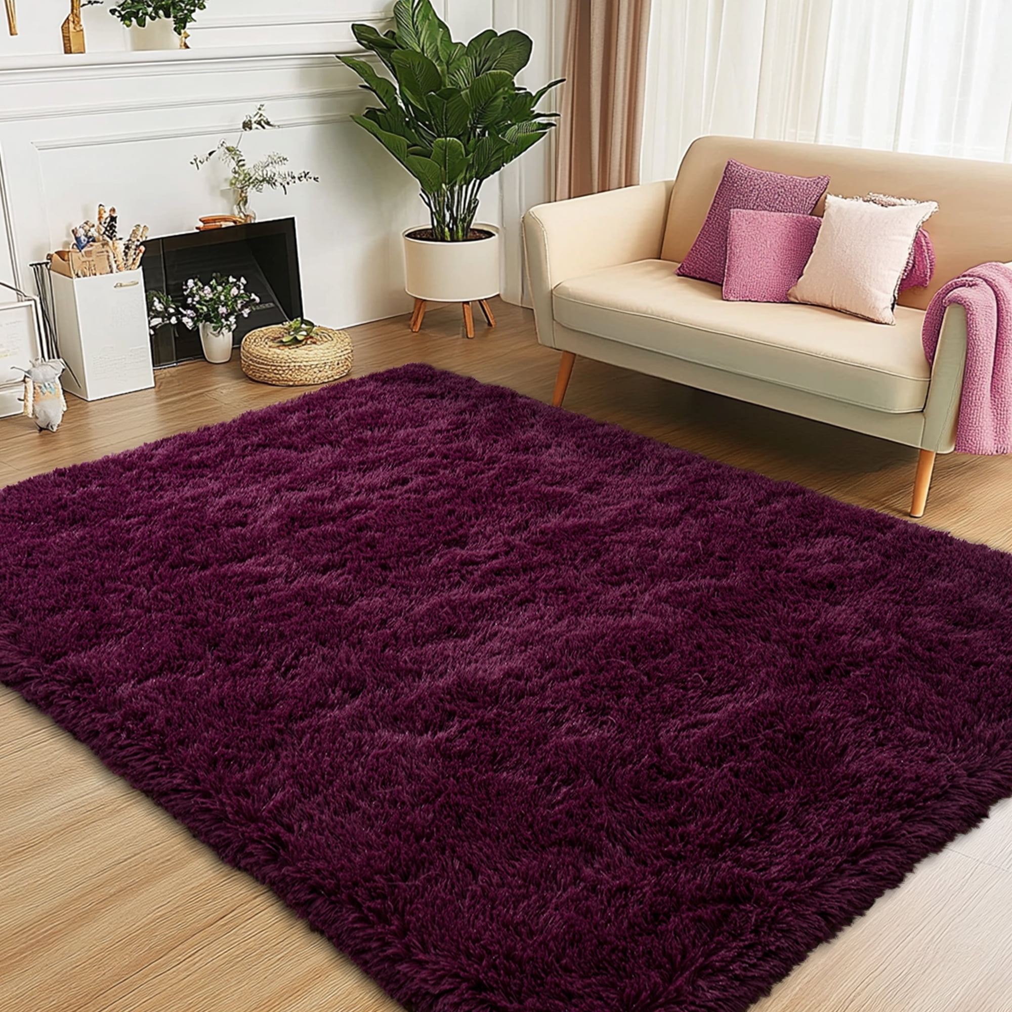 SARAG Fluffy Rug for Living Room,4x6 Ultra-Soft High Pile Carpet for ...