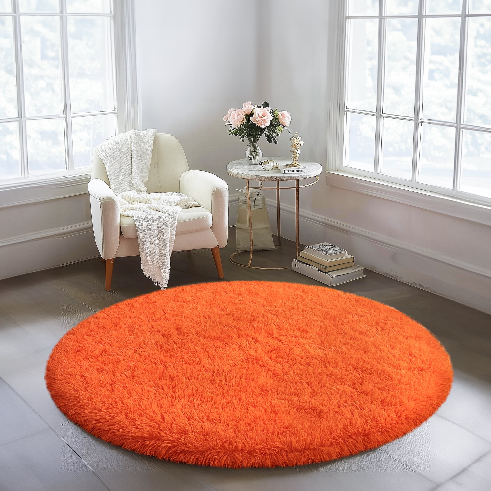 SARAG Round Rug for Bedroom,Super Fluffy Circle Rugs for Baby Nursery ...