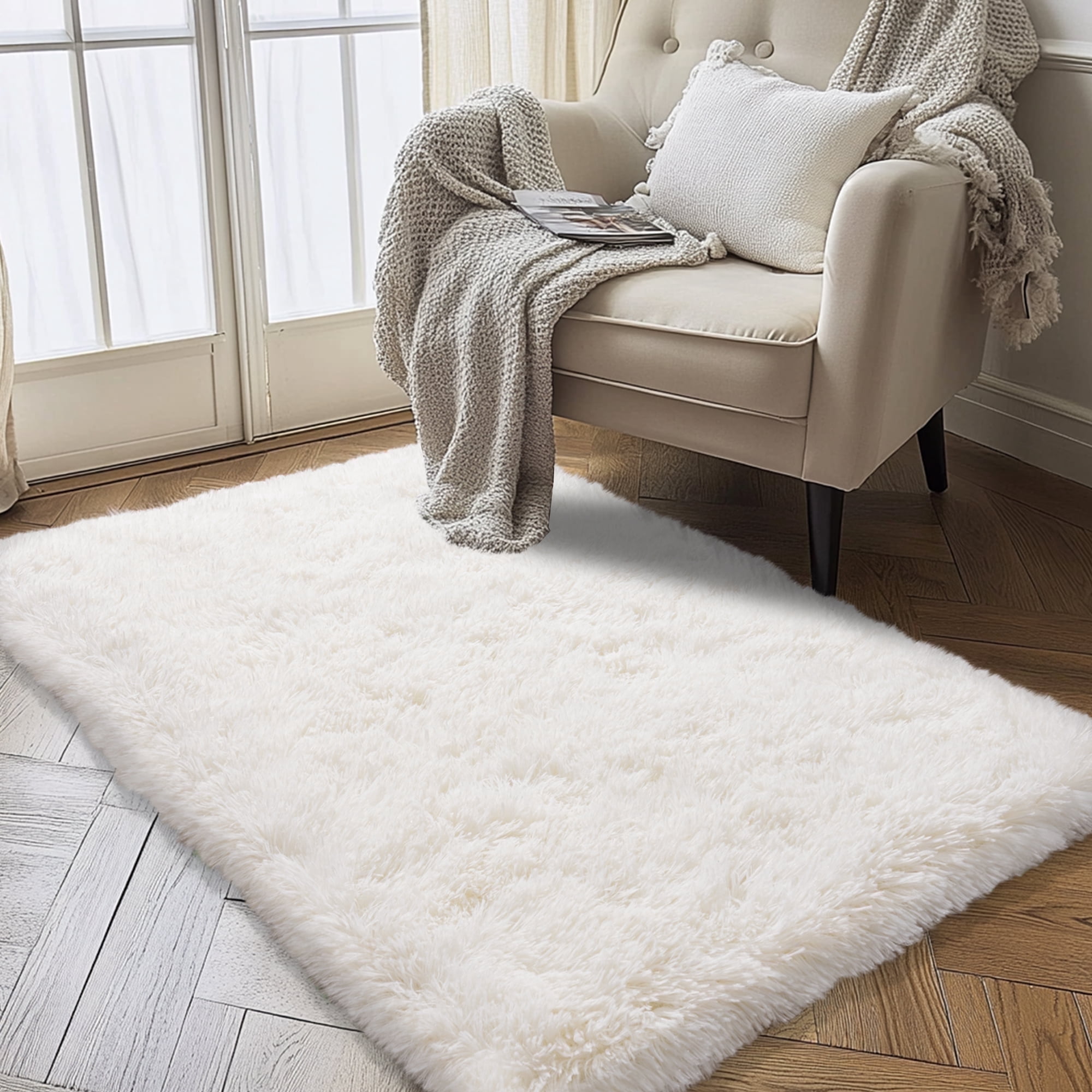 SARAG Super Fluffy Rug,2x3 Soft High Pile Anti-Slip Carpet for Kitchen ...
