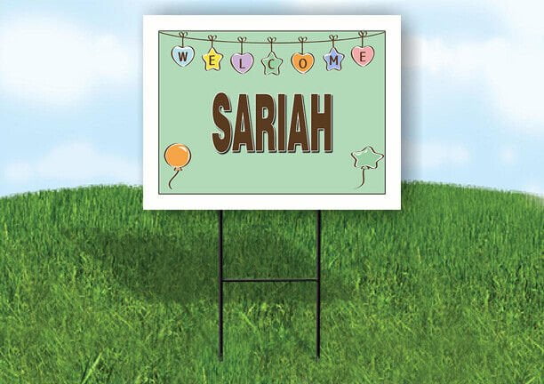 SARIAH WELCOME BABY GREEN 18 in x 24 in Yard Sign Road Sign with Stand ...