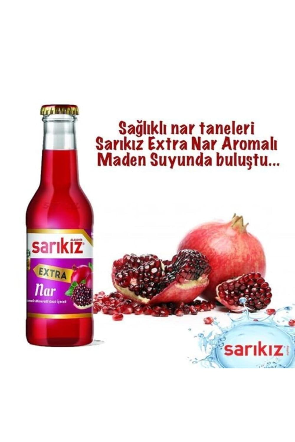 SARIKIZ Turkish Mineral Water with Pomegranate Flavored 200ml x 6 packs ...