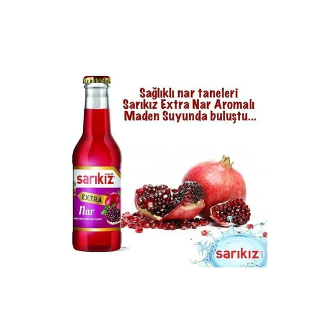 SARIKIZ Turkish Mineral Water with Pomegranate Flavored 200ml x 6 packs ...