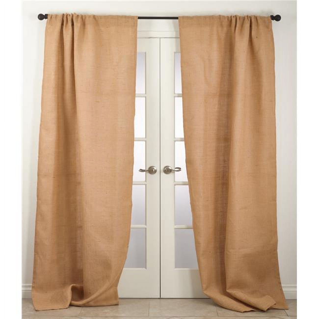 SARO 0811.N4296 Open Weave Lined Burlap Curtain Panel - Natural ...