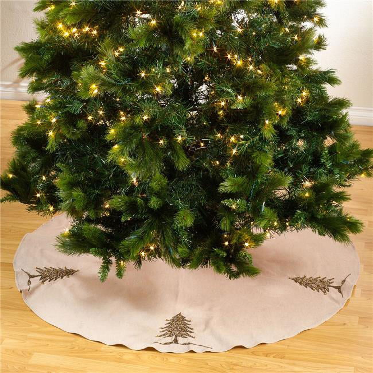 SARO 1025.GL72R 72 in. Round Gold Beaded Christmas Tree Skirt - Walmart.com