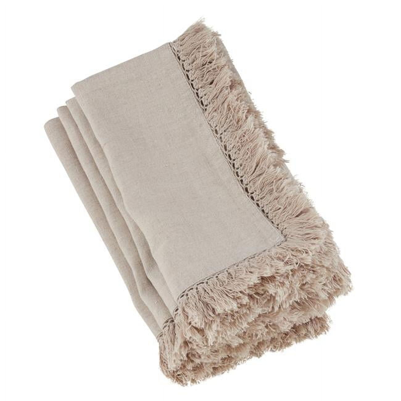 SARO 20 in. Refined Rustic Square Rustic Linen Napkins with Large ...